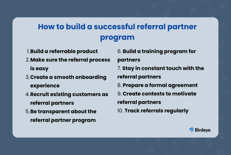 How to build a successful referral partner program | Birdeye