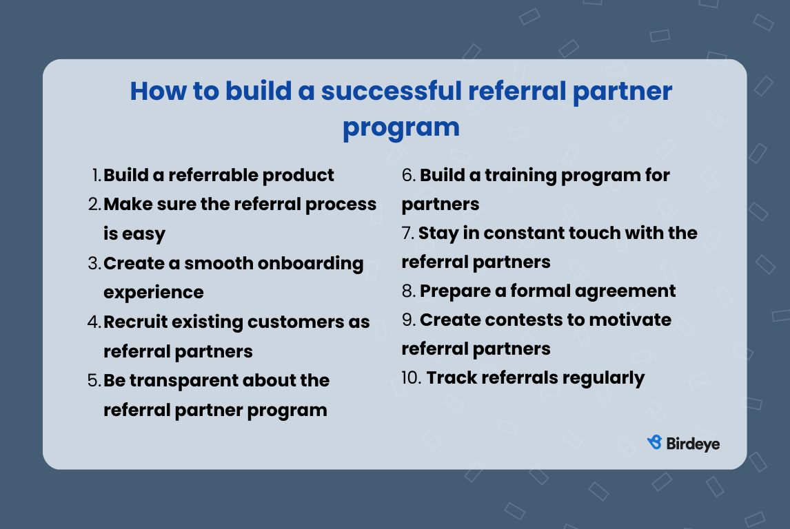 How to build a successful referral partner program | Birdeye