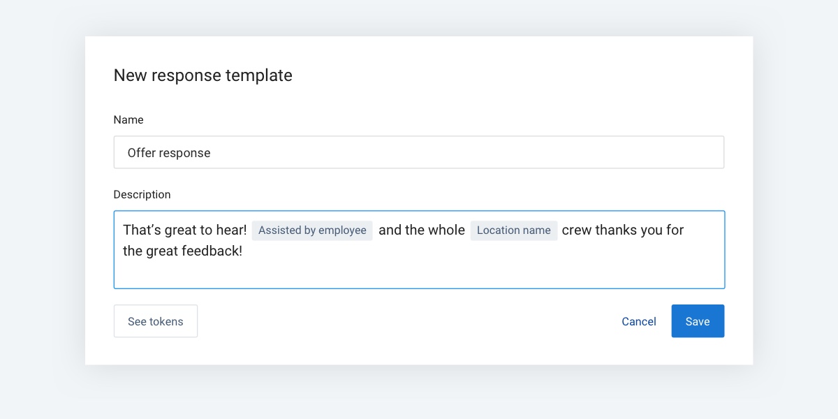 Review response templates make it easy to respond I Birdeye