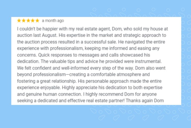 10 Best review samples for real estate agents | Birdeye