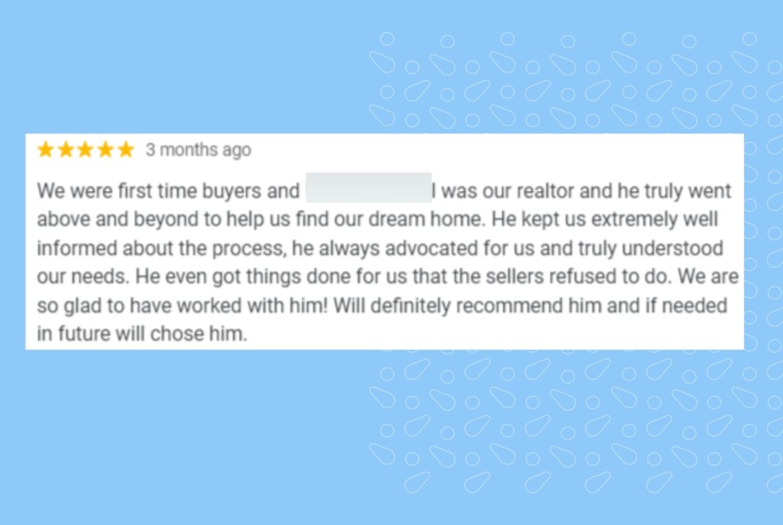 10 Best review samples for real estate agents | Birdeye